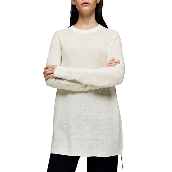 Topshop | Sweaters | Topshop Outside Contrast Seam Detail Longline ...